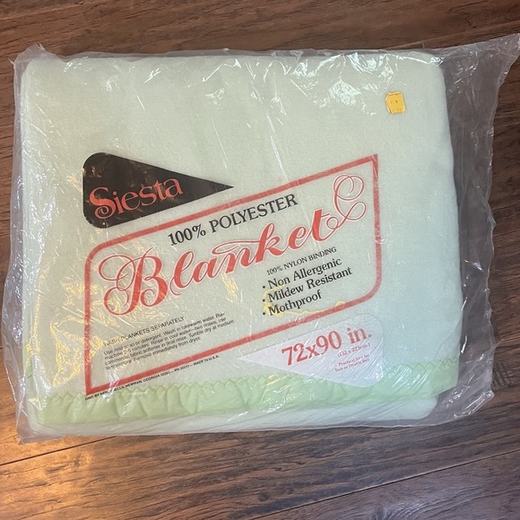 Bedding | Vintage Siesta Blanket Satin Trim Mint Green Double Full ...